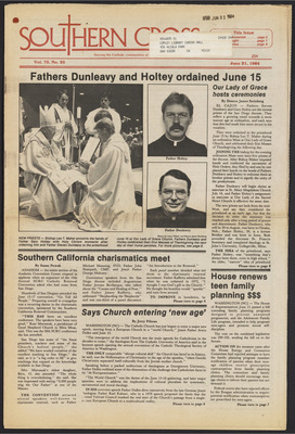 "Southern Cross 1984, Volume 73 No. 25" by Diocese of San Diego, California