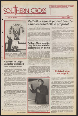 "Southern Cross 1986, Volume 75 No. 15" by Diocese of San Diego, California